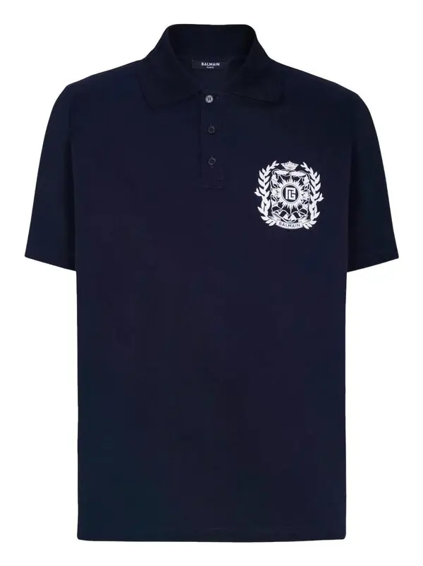 Balmain Cotton Polo Shirt - Blue