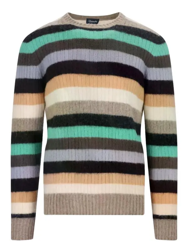 DRUMOHR Striped Wool Jumper - Neutrals