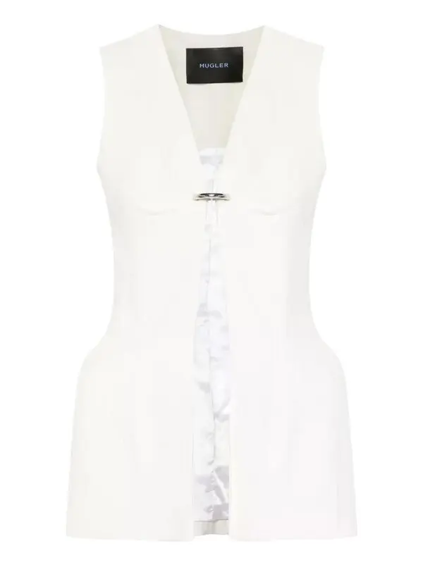 MUGLER Corseted Pierced Vest - White