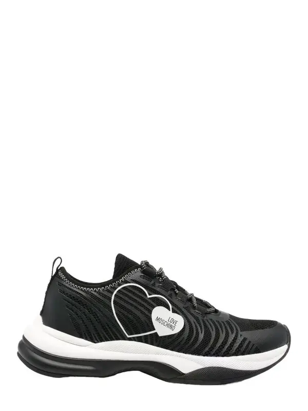 Moschino Logo-print Mesh Sneakers - Black