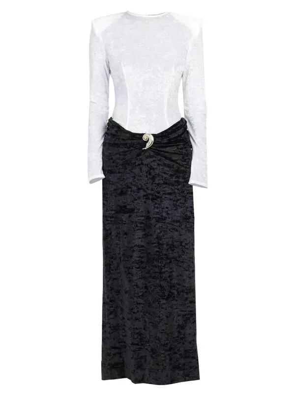 ROWEN ROSE Bi-colour Maxi Dress - Black