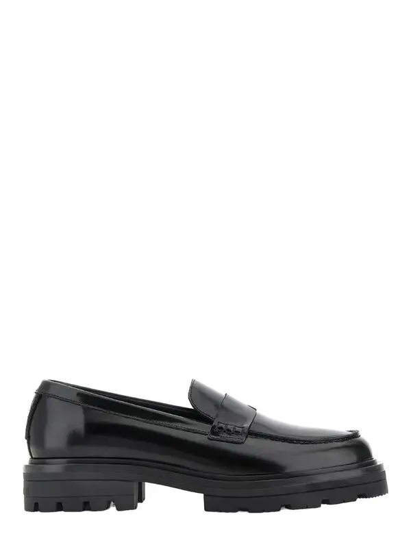 Hogan Leather Slip-on Loafers - Black