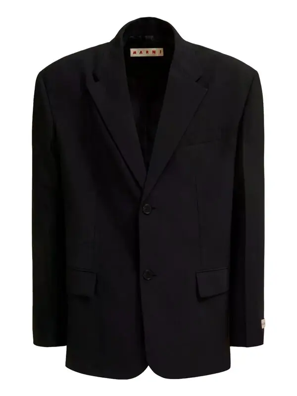 Marni Logo-appliqué Single-breasted Blazer - Black