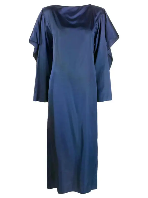 MAISON MARGIELA Long-sleeve Satin Midi Dress - Blue