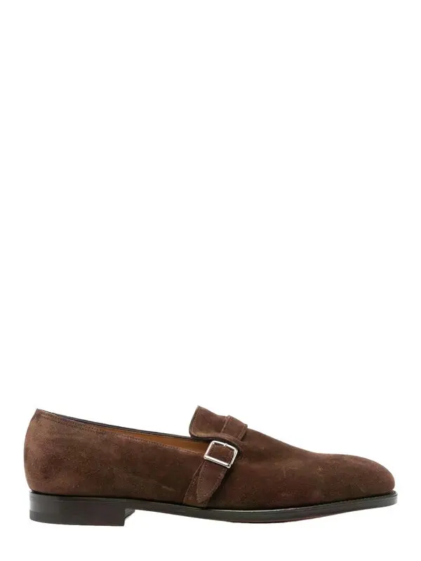 John Lobb Buckle-detail Suede Loafers - Brown