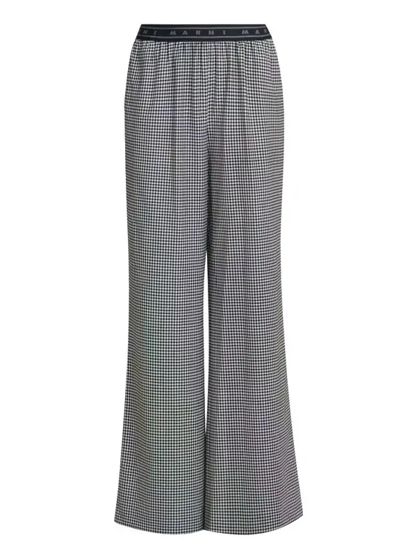 Marni Gingham Patterned Trousers - Black