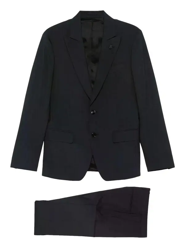 LARDINI Brooch-detail Suit - Grey