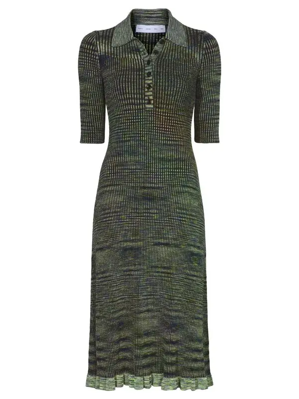 Proenza Schouler White Label Space-dye Polo Dress - Blue