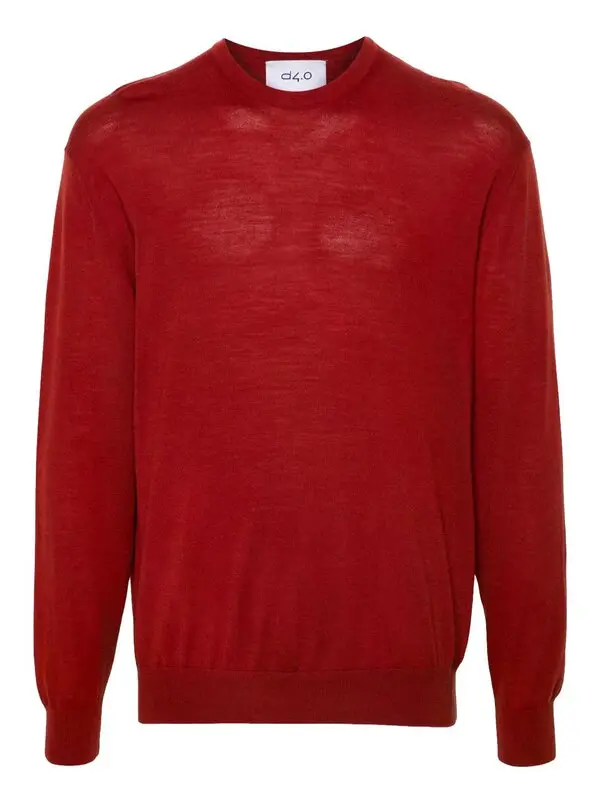 D4.0 Wool Crew Neck Sweater - Red