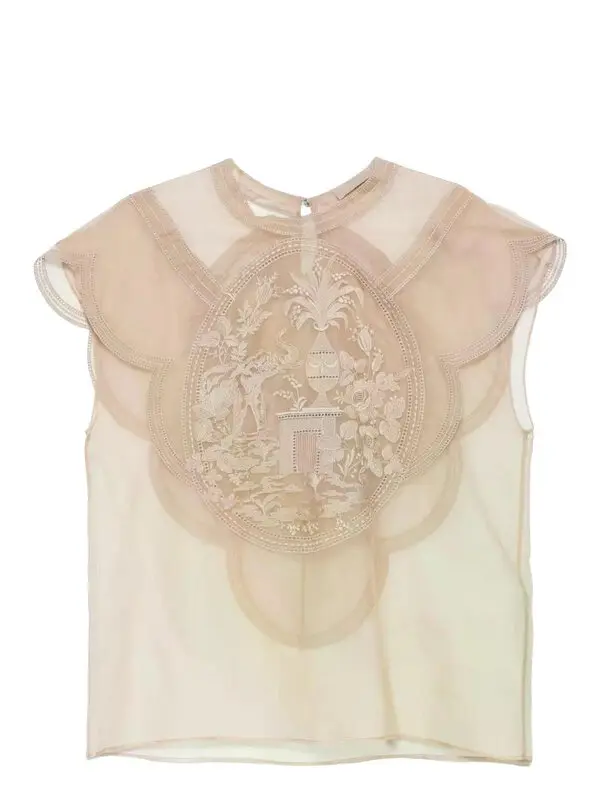 Elie Saab Embroidered Blouse - Neutrals