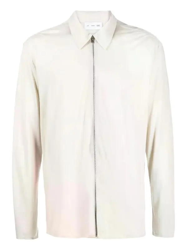 POST ARCHIVE FACTION Zip-up Lyocell Shirt - Neutrals