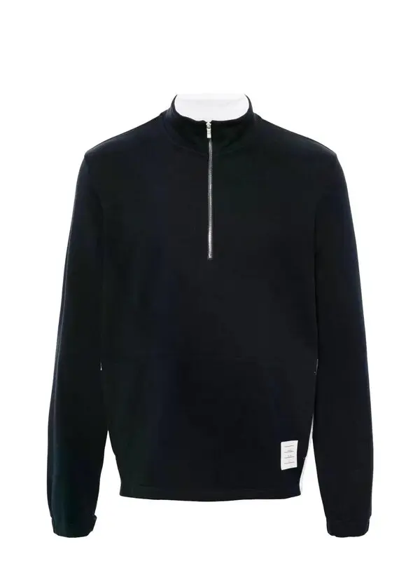 Thom Browne Funnel-neck Cotton Sweatshirt - Blue