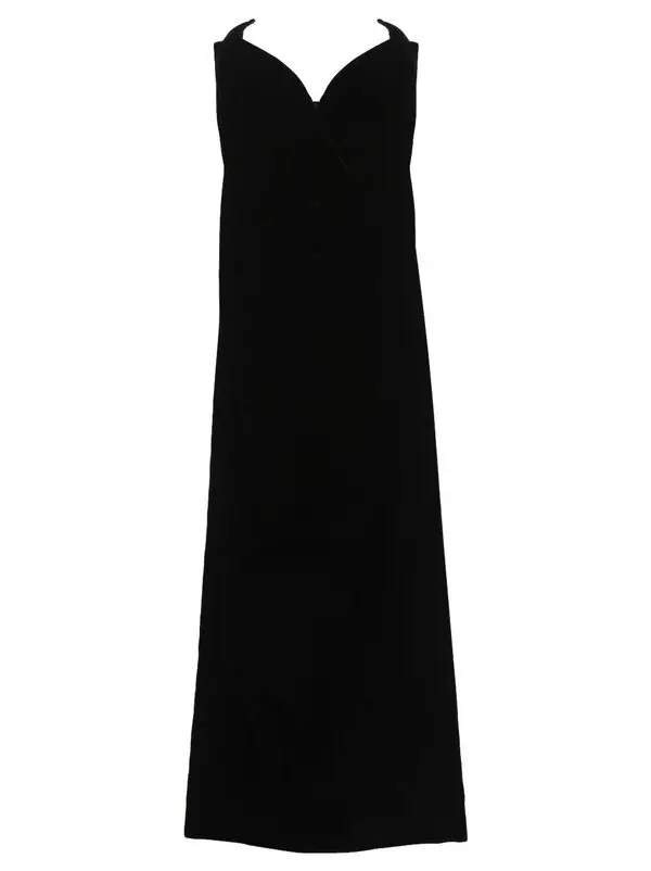MUGLER Strapless Velvet Maxi Dress - Black