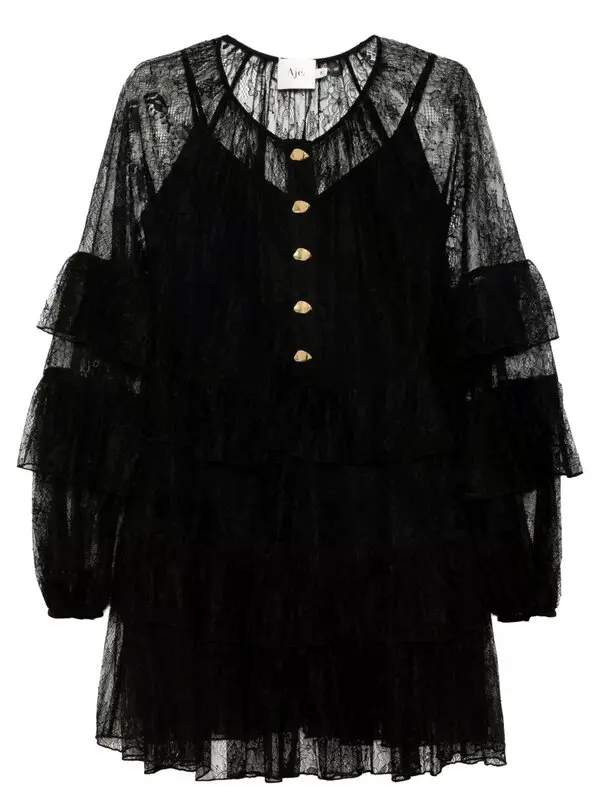 Aje Mini Primrose Dress - Black
