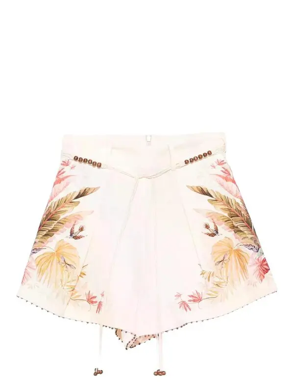 Zimmermann Ascension Tuck Shorts - Neutrals