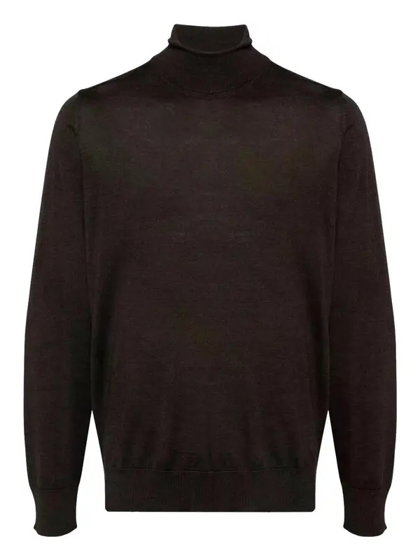 Caruso Roll-neck Jumper - Brown