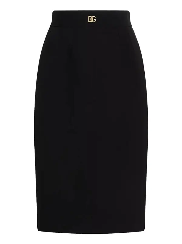 Dolce & Gabbana Logo-plaque Pencil Skirt - Black