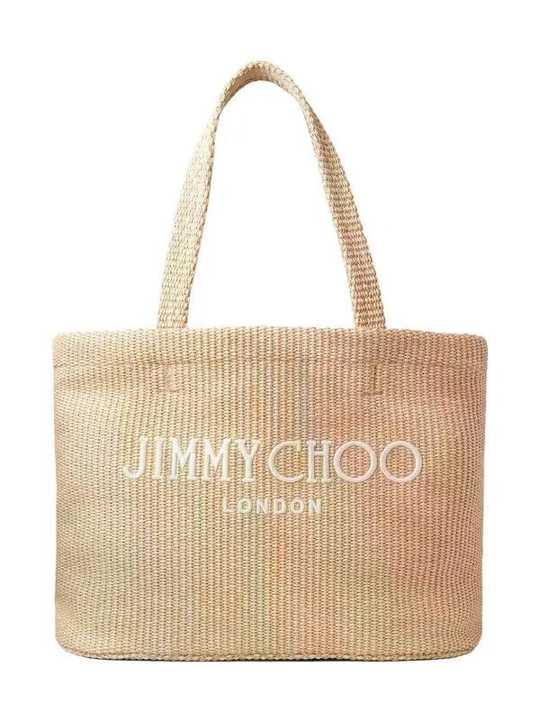 JIMMY CHOO East/west Raffia Tote Bag - Neutrals