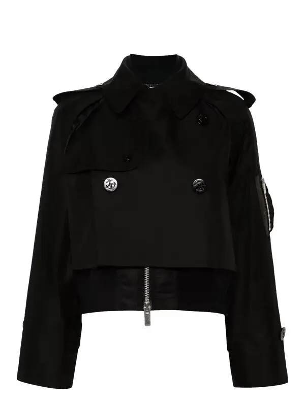 Sacai Layered Cropped Jacket - Black