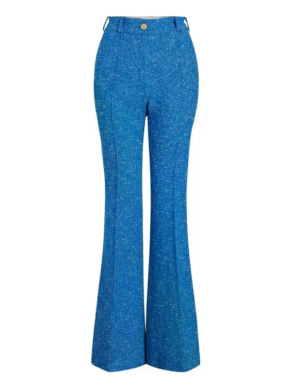 PATOU Flared Tweed Trousers - Blue