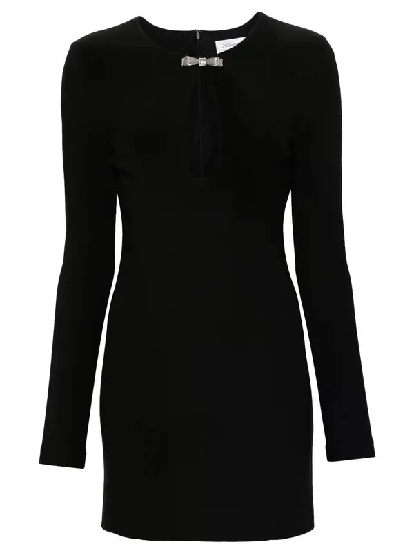 Blumarine Cut-out Jersey Mini Dress - Black