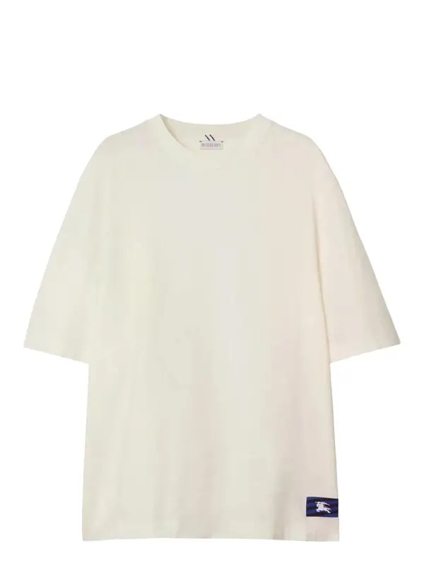 Burberry Ekd Logo-patch Cotton T-shirt - Neutrals