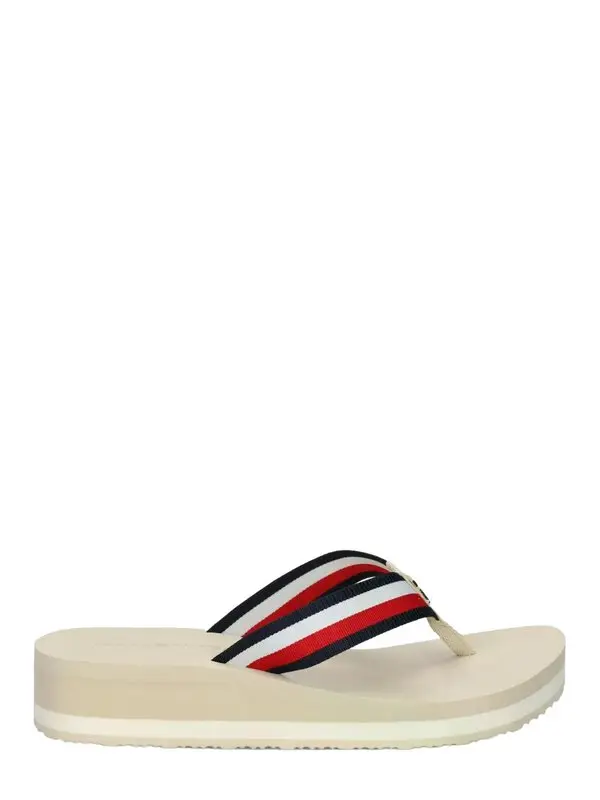 Tommy Hilfiger 38mm Striped Platform Flip Flops - Neutrals