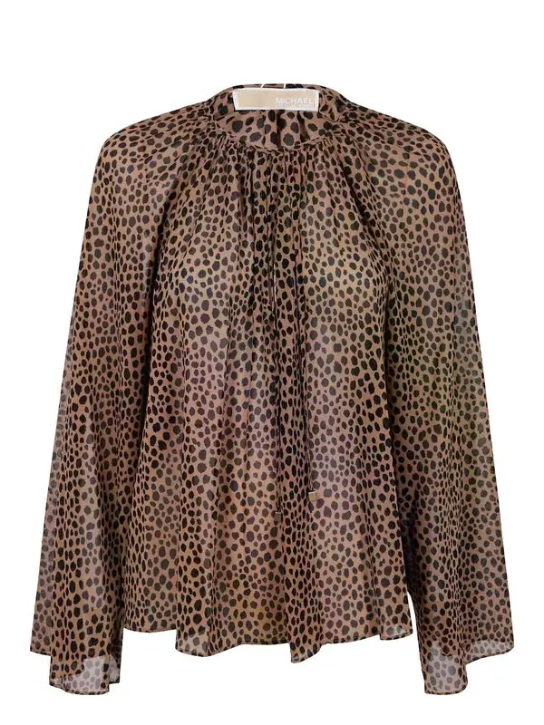 Michael Kors Leopard Print Blouse - Brown
