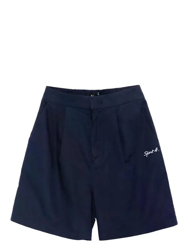 AGNES B. Logo-embroidered Shorts - Blue