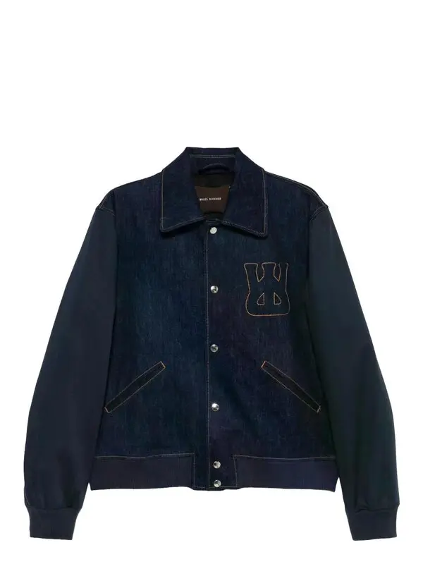 WALES BONNER Echo Varsity Jacket - Blue