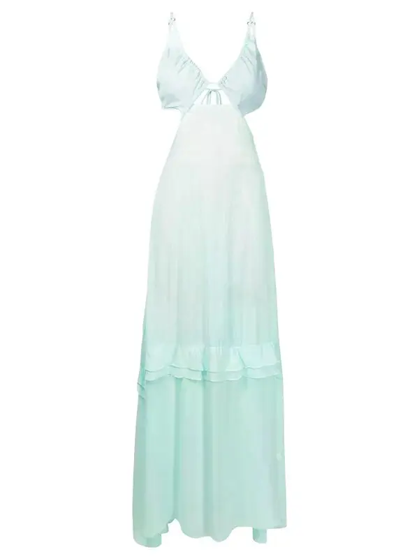 AMIR SLAMA Cut-out Semi-sheer Maxi Dress - Blue