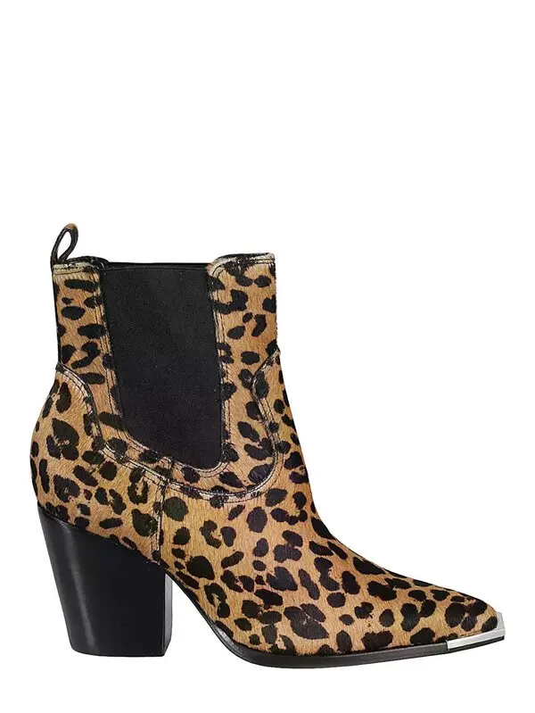 Schutz 85mm Tinna Leopard Print Boots - Brown