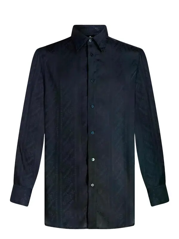 Etro Jacquard Silk Shirt - Blue
