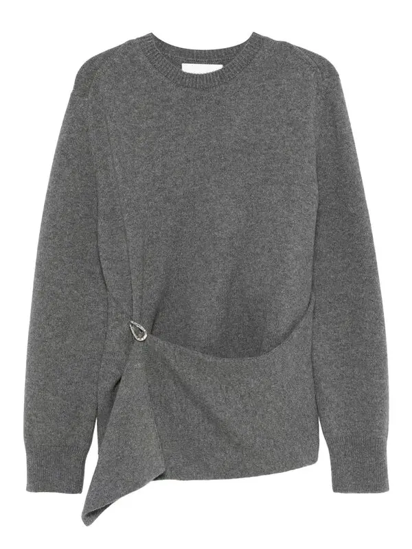 JIL SANDER Draped Panel Sweater - Grey