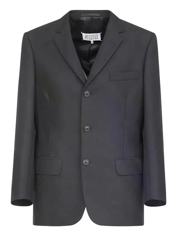 MAISON MARGIELA Single-breasted Wool Blazer - Black