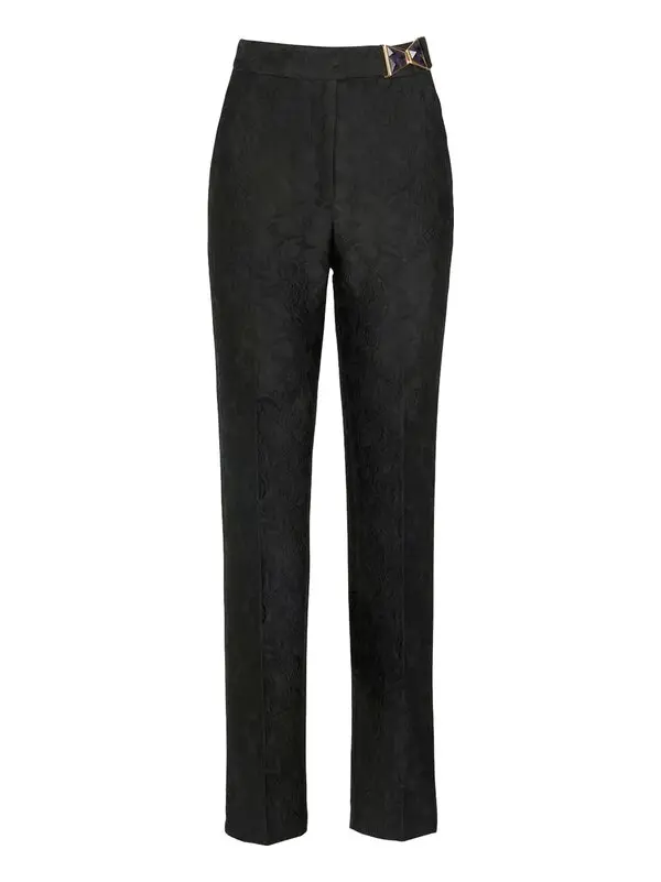 Silvia Tcherassi Orion Floral-jacquard Trousers - Black