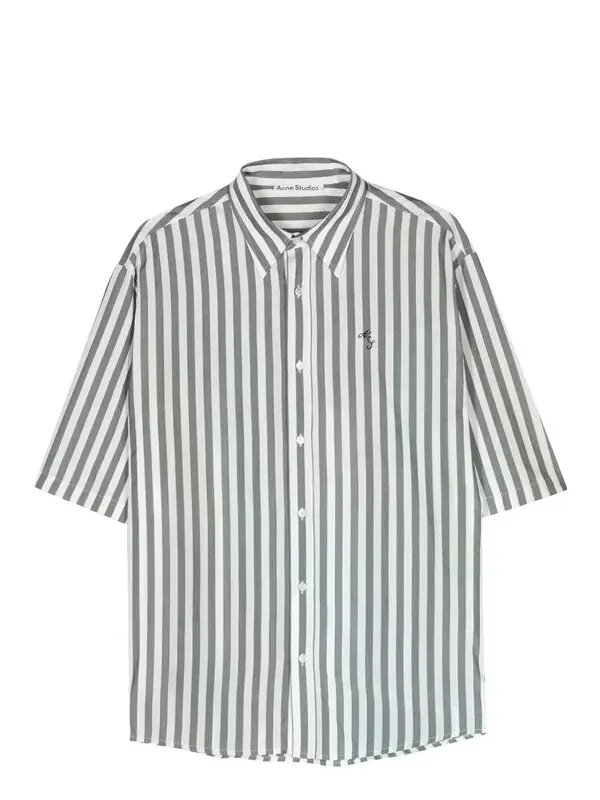Acne Studios Logo-embroidered Striped Shirt - Black