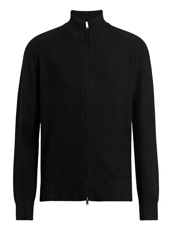 Zegna Cashseta Zip-up Cardigan - Black