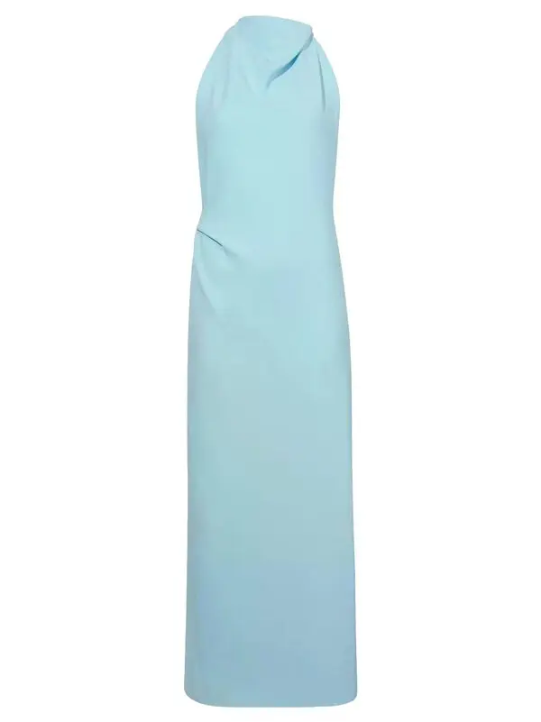 Proenza Schouler Selena High-neck Ruched Midi Dress - Blue