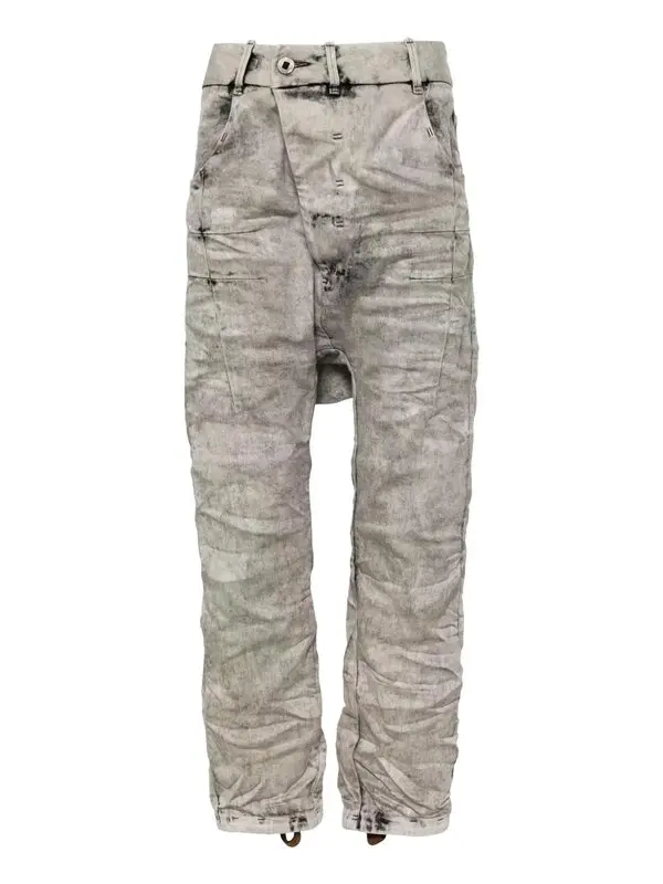 Boris Bidjan Saberi Mid-rise Drop-crotch Jeans - Grey