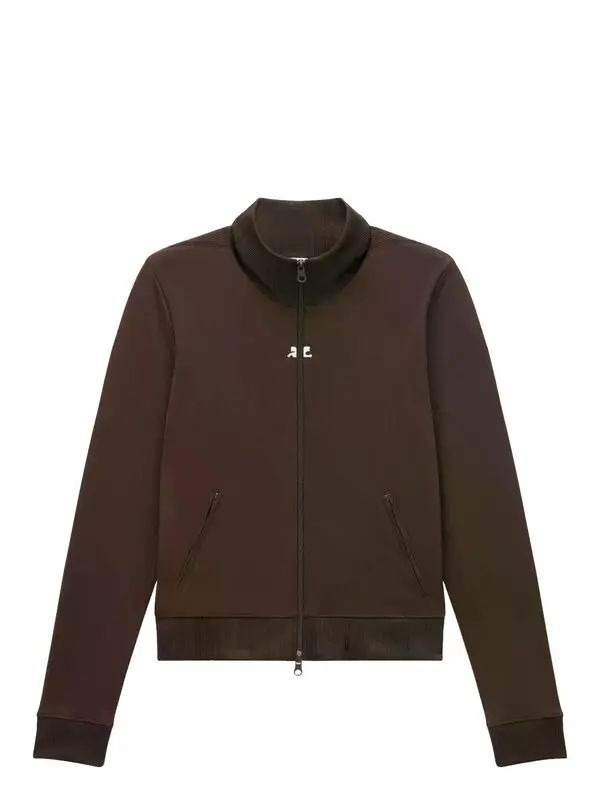 COURREGES Embroidered-logo Tracksuit Jacket - Brown