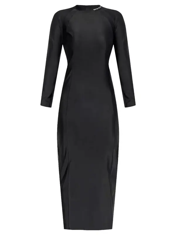 Alexander Wang Logo-print Midi Dress - Black