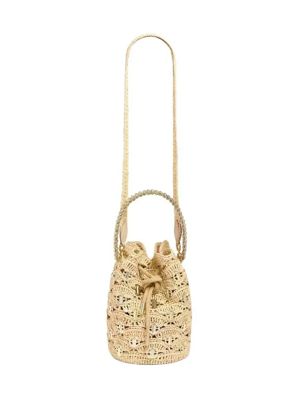 Rabanne 1969 Raphia Wave Paco Bucket Bag - Neutrals