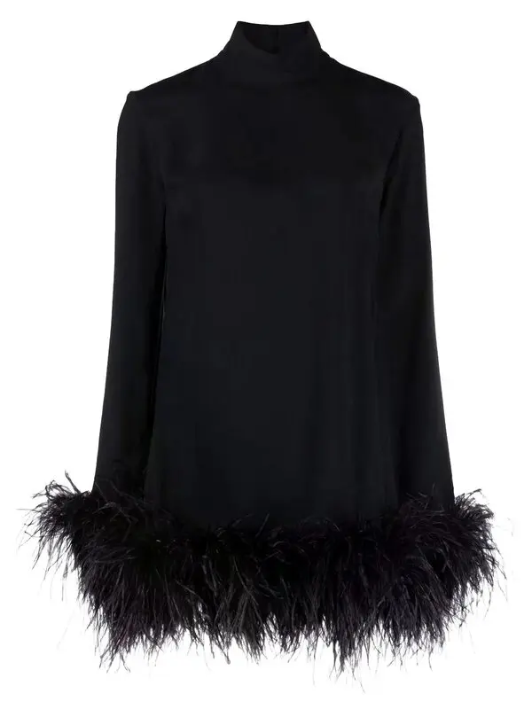 TALLER MARMO Gina Feather-trim Mini Dress - Black