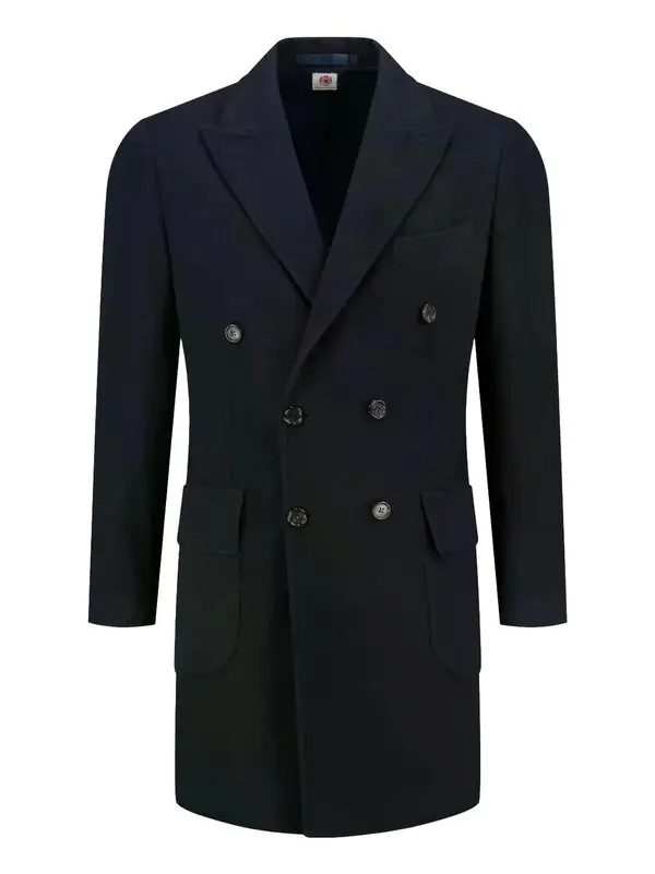 LUIGI BORRELLI Milano Double-breasted Coat - Blue