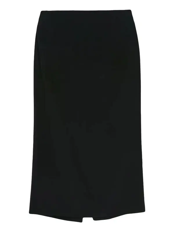 Gabriela Hearst Manuela Crepe Midi Skirt - Black