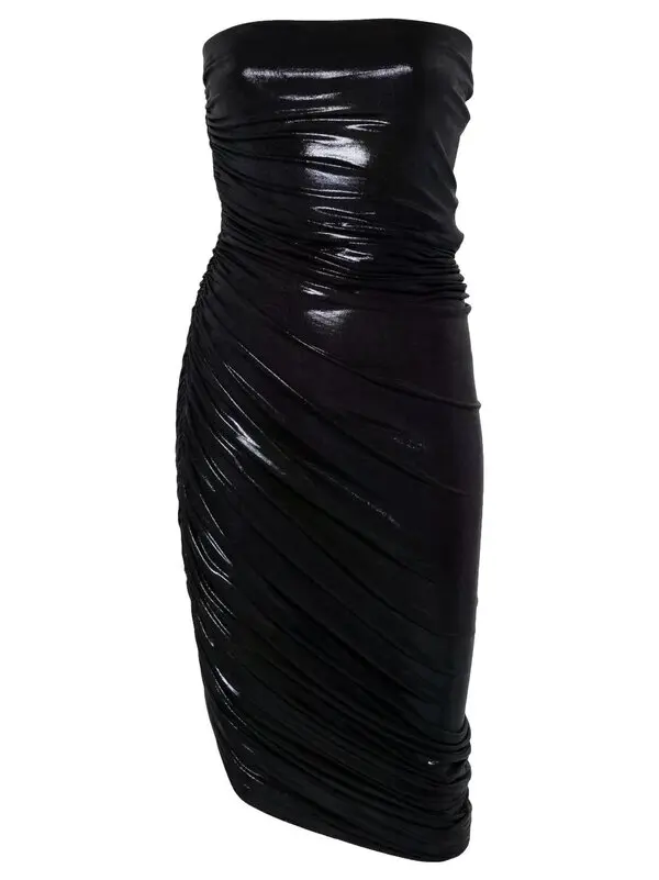 Norma Kamali Diana Lamé Midi Dress - Blue