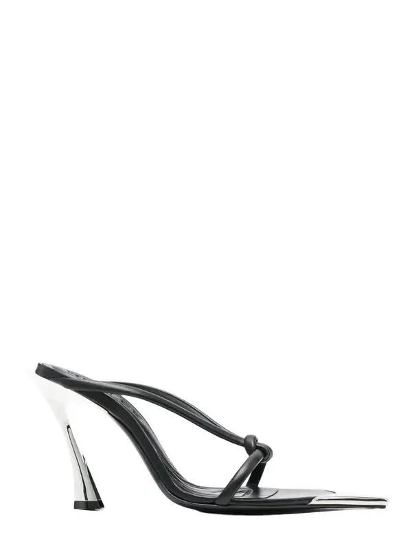 MUGLER Leather Knotted Heeled Sandals - Black