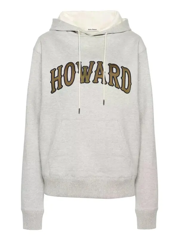WALES BONNER Howard Embroidered Hoodie - Grey