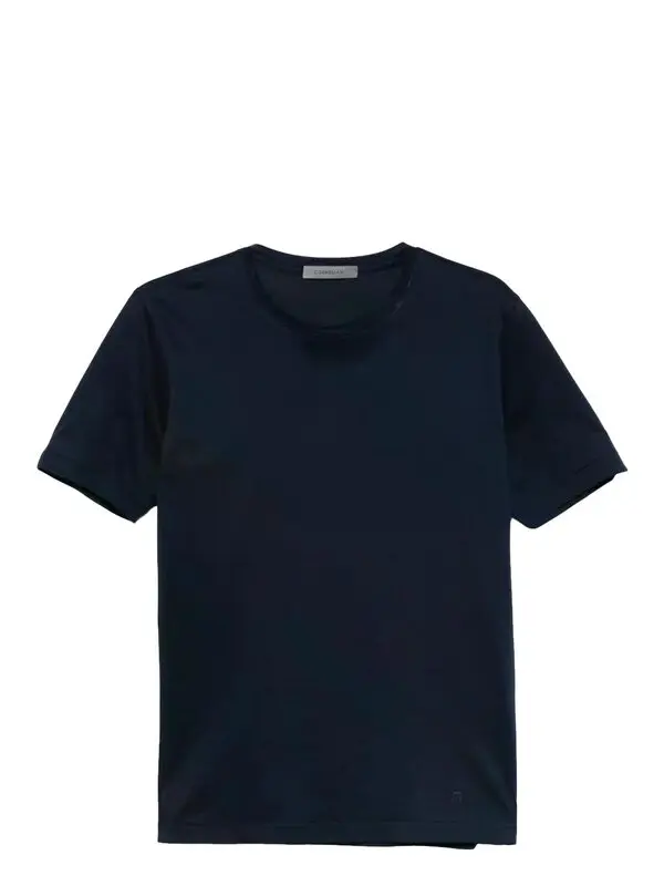 Corneliani Embroidered-logo T-shirt - Blue